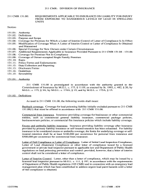 Fillable Online mass 211 CMR: DIVISION OF INSURANCE 211 CMR 131 - mass ...