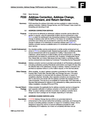 Fillable Online f030 address correction form Fax Email Print - pdfFiller