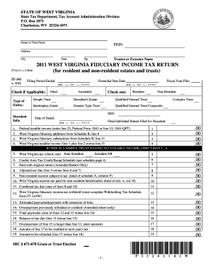 Fillable Online state wv Wv 2011 income tax fillable form Fax Email ...