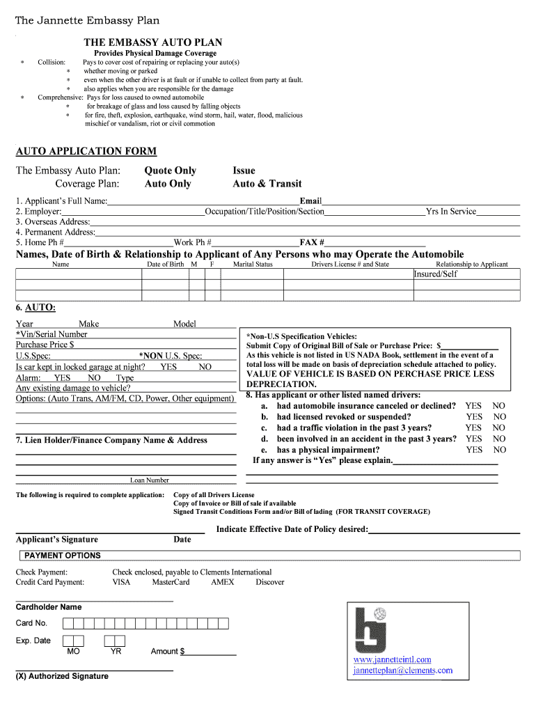 Fillable Online Auto Application Fax Email Print - pdfFiller