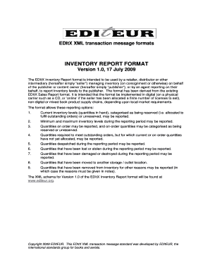 Fillable Online editeur INVENTORY REPORT FORMAT - editeur Fax Email ...