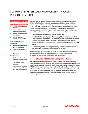 Fillable Online CUSTOMER MASTER DATA MANAGEMENT PROCESS - Oracle Fax ...