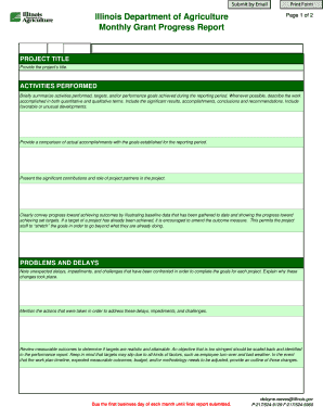 Fillable Online Monthly Grant Progress Report Fax Email Print - pdfFiller