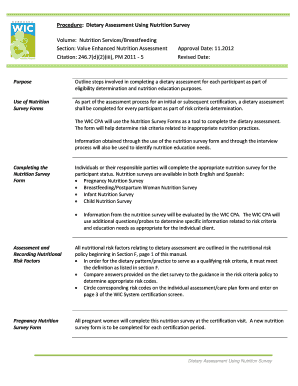 Fillable Online dhhs ne Procedure: Dietary Assessment Using Nutrition ...