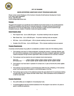 Fillable Online readingpa MICRO-ENTERPRISE ASSISTANCE GRANT PROGRAM ...