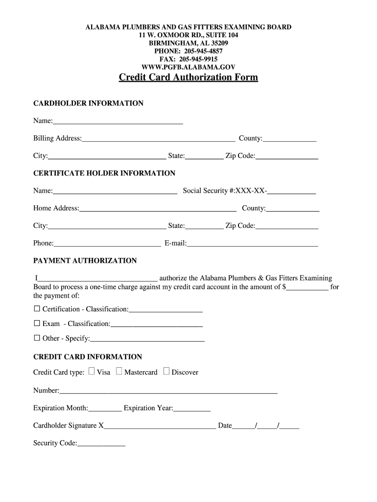 Fillable Online pgfb alabama CARDHOLDER INFORMATION Fax Email Print - pdfFiller