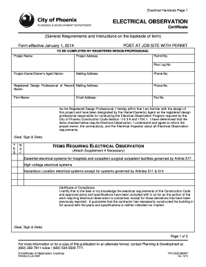 Fillable Online phoenix ELECTRICAL OBSERVATION Fax Email Print - pdfFiller