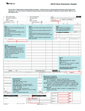 Fillable Online UB 04 Claim Submission Sample Fax Email Print - pdfFiller
