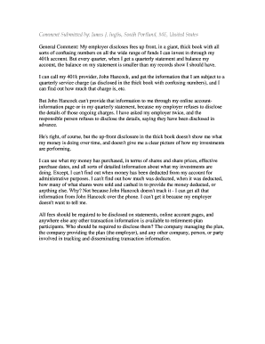 Fillable Online dol Comment Submitted by: James J - dol Fax Email Print ...