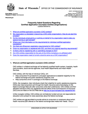 Fillable Online oci wi Frequently Asked Questions, Certified ...