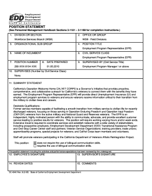 Fillable Online edd ca LT EPS Position Statement - Employment ...
