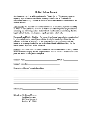 Fillable Online ncdps Any inmate except those with convictions for ...