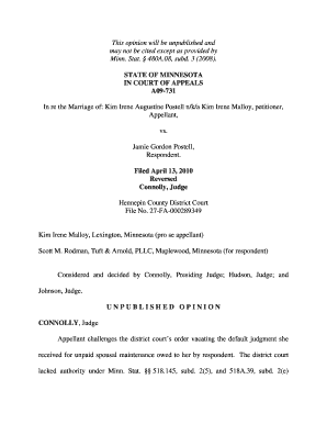 Fillable Online mn Kim Irene Augustine Postell n/k/a Kim Irene Malloy ...