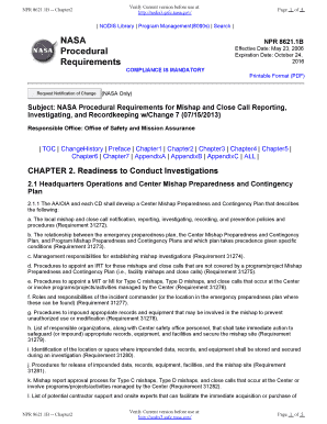 Fillable Online nodis3 gsfc nasa Subject NASA Procedural Requirements ...