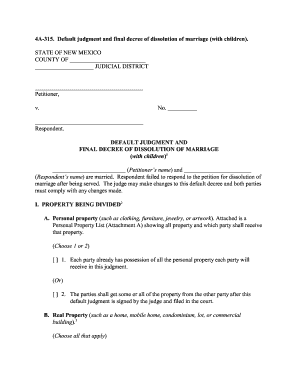Bill Of Sale Form New Mexico Final Decree Of Dissolution Of Marriage ...