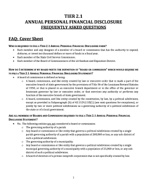 Fillable Online ethics la Tier 2.1 FAQs - ethics la Fax Email Print - pdfFiller