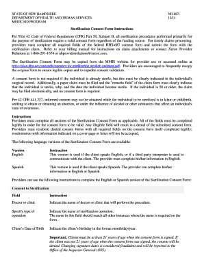 Fillable Online INSTRUCTIONS FORM HHS 687i - CONSENT FOR STERILIZATION ...