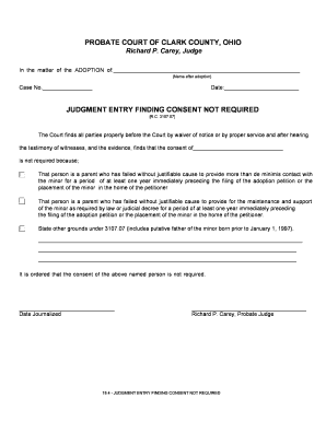 Fillable Online probate clarkcountyohio 18.4 - Judgment Entry Finding ...