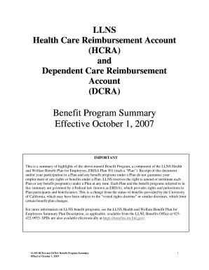 Fillable Online HCRA and DCRA Summary Plan Description Fax Email Print ...