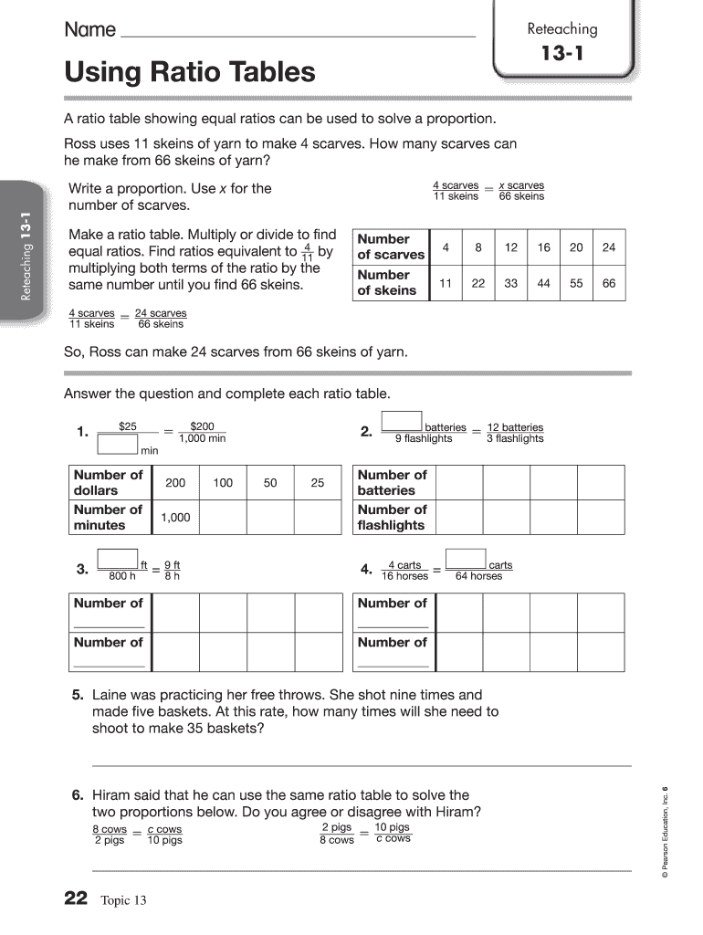 Fill In The Ratio Table For 31 Fill Out Sign Online DocHub