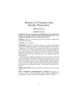 Fillable Online cbp Guidelines for the Assessment and Mitigation of ...