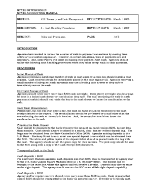 Fillable Online Cash Handling Procedures Fax Email Print - pdfFiller
