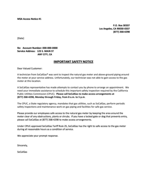 Fillable Online MSA Access Notice #1 Fax Email Print - pdfFiller