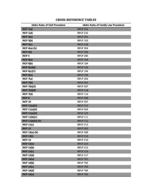 Fillable Online isc idaho CROSS-REFERENCE TABLES - isc idaho Fax Email ...