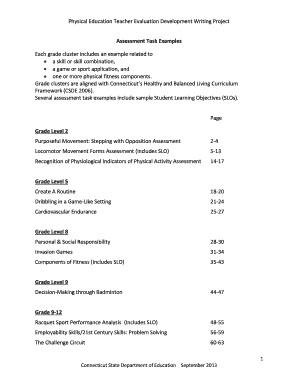 Fillable Online sde ct Physical Education Teacher Evaluation ...