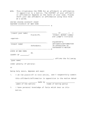 Fillable Online INSTRUCTIONS FOR OPPOSING A MOTION Fax Email Print ...