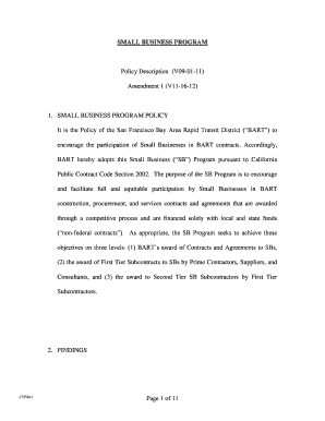 Fillable Online bart SMALL BUSINESS ENTERPRISE PROGRAM - Bart - bart ...