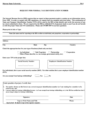 Fillable Online campus murraystate W-9 Form - Murray State University Fax Email Print - pdfFiller
