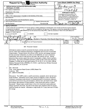 Fillable Online archives Army Selection Board System (ASBS) Master File ...
