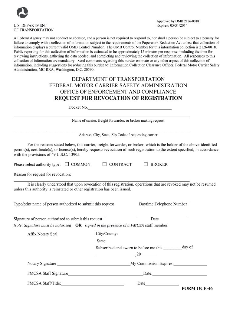 Fillable Online Approved by OMB 2126-0018 Fax Email Print - pdfFiller