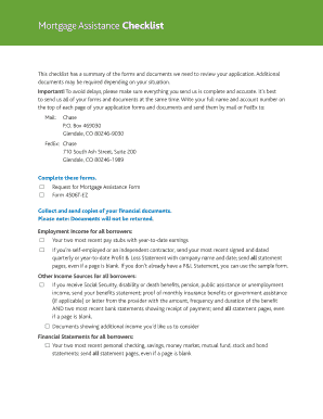 Fillable Online Application Checklist (PDF) - Chase Fax Email Print ...
