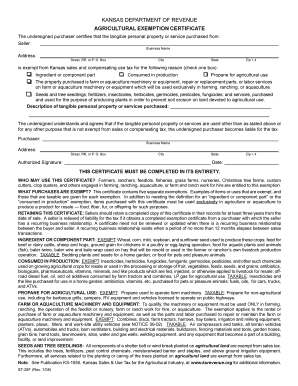ST-28F Agricultural Exemption Certificate (Rev, 8-14). Exemption ...