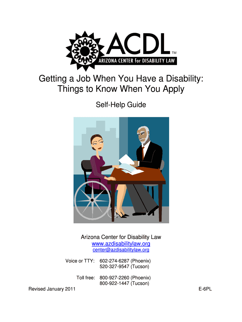 Fillable Online Getting a Job When You Have a Disability: Things to ...