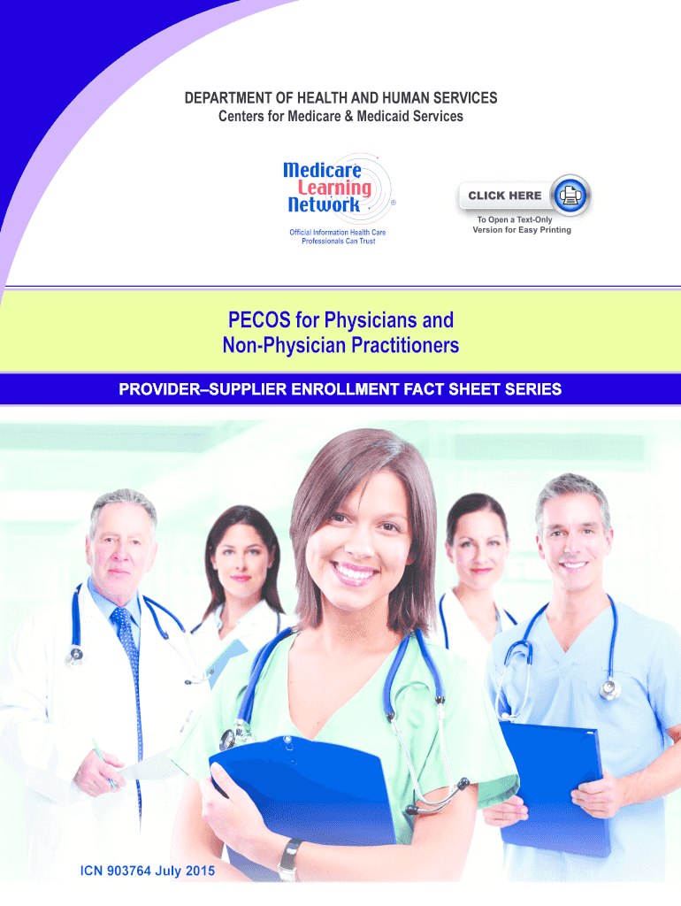 Fillable Online cms PECOS for Physicians and Non-Physician ...
