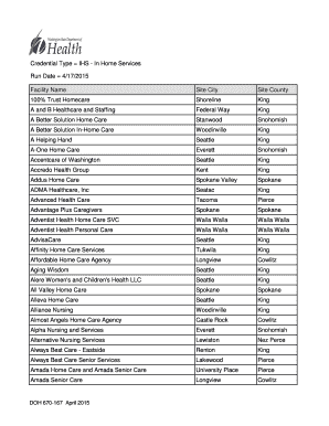 Fillable Online doh wa In Home Services IHS Credential Type In Home ...