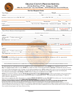 Fillable Online ORANGE COUNTY PROCESS SERVING Fax Email Print - pdfFiller