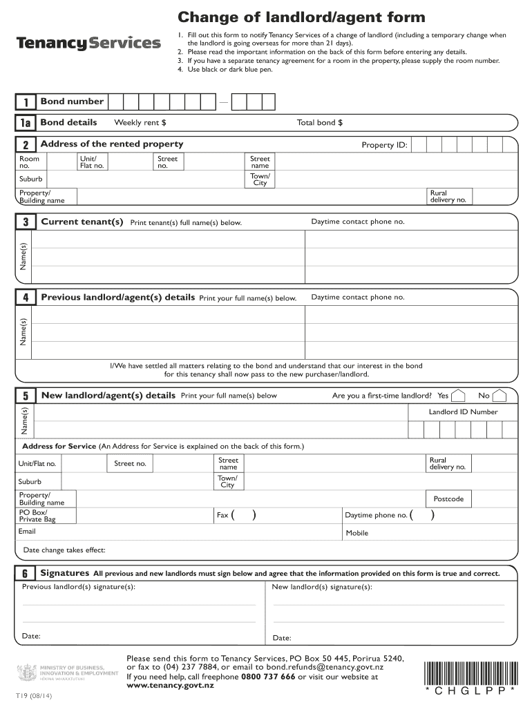 Fillable Online Fill out this form to notify Tenancy Services of a ...