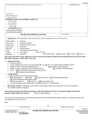 Fillable Online FL-150 (Income and Expense Declaration) Fax Email Print ...