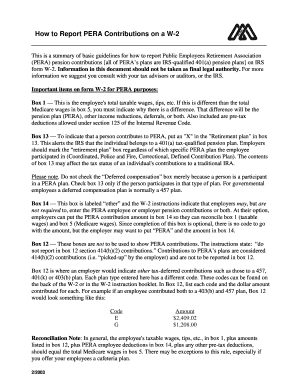 Fillable Online mnpera how to report pera contributions on a w 2 form ...