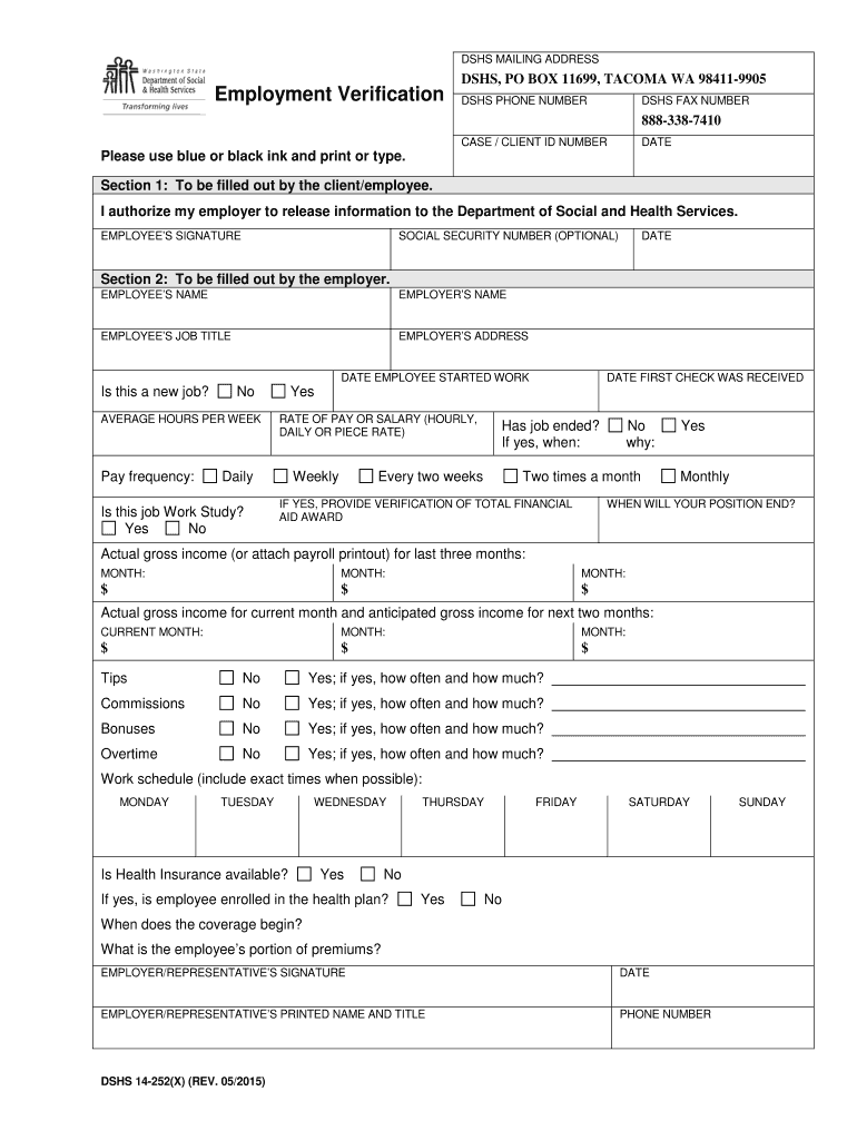 Dshs Employment Verification Form Fill Out Sign Online DocHub Dshs Employment Verification Form Fill Out Sign Online DocHub