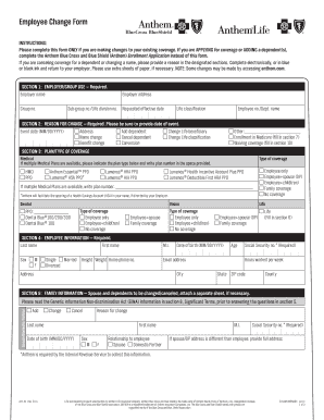 Fillable Online complete the Anthem Blue Cross and Blue Shield (Anthem) Enrollment Application ...