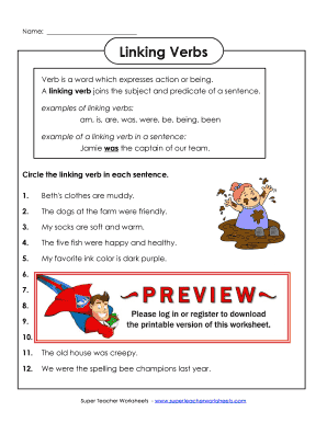 Fillable Online Linking Verbs Fax Email Print - pdfFiller