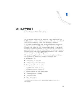Fillable Online development ohio CHAPTER 1 Dreamweaver Tutorial Fax Email Print - pdfFiller
