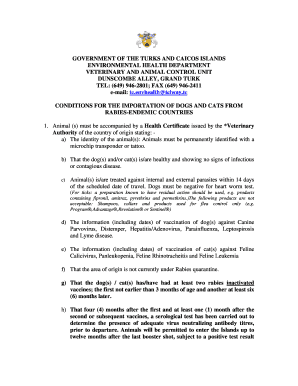 Fillable Online Dogs And Cats Conditions Of Importation Fax Email Print ...