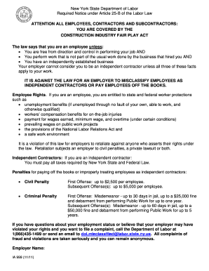 Fillable Online labor ny New York State Department of Labor Required ...