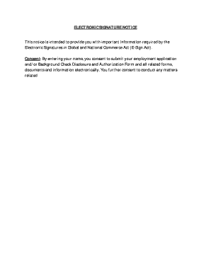 Fillable Online ELECTRONIC SIGNATURE NOTICE Fax Email Print - pdfFiller
